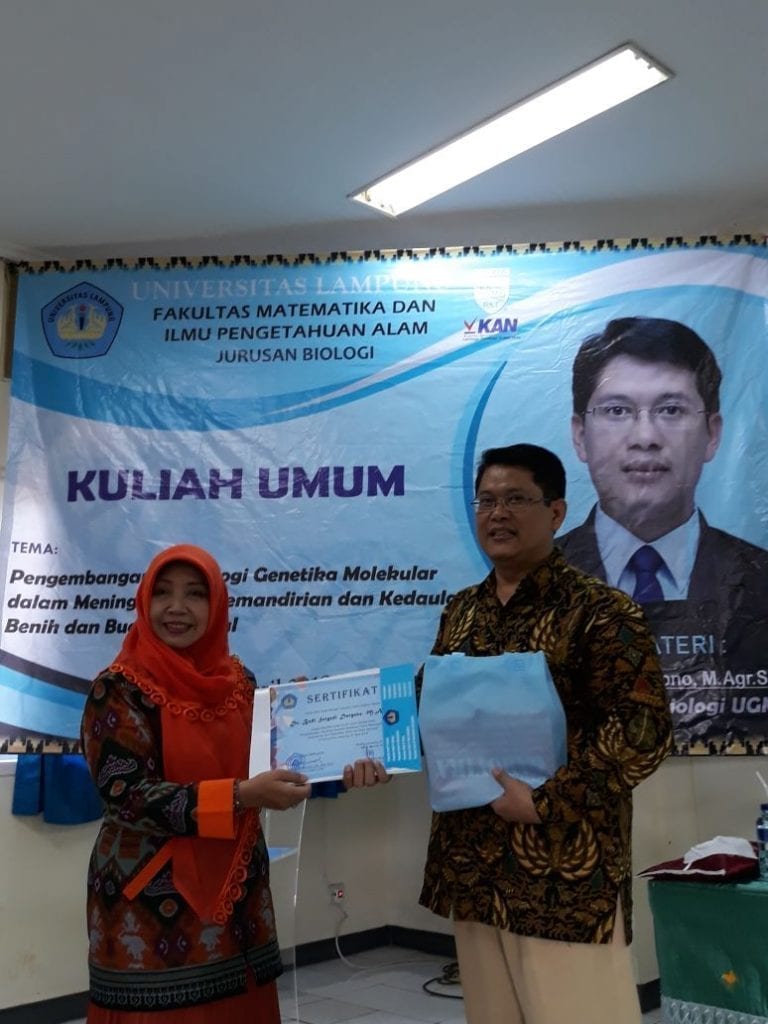 Dekan Fakultas Biologi isi Kuliah Umum di Universitas Lampung – Fakultas Biologi
