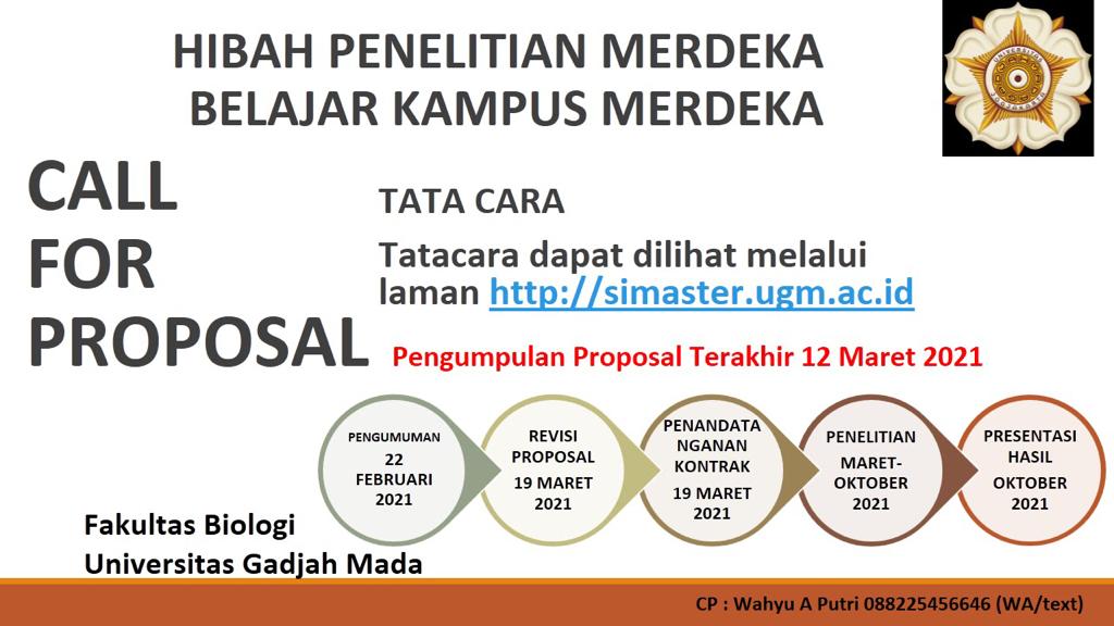 Hibah Penelitian Merdeka Belajar Kampus Merdeka 2021 – Fakultas Biologi