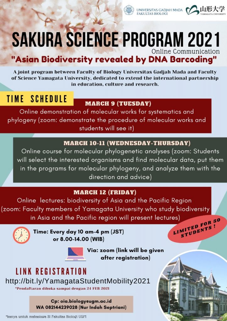 Sakura Science Program 2021 – Fakultas Biologi