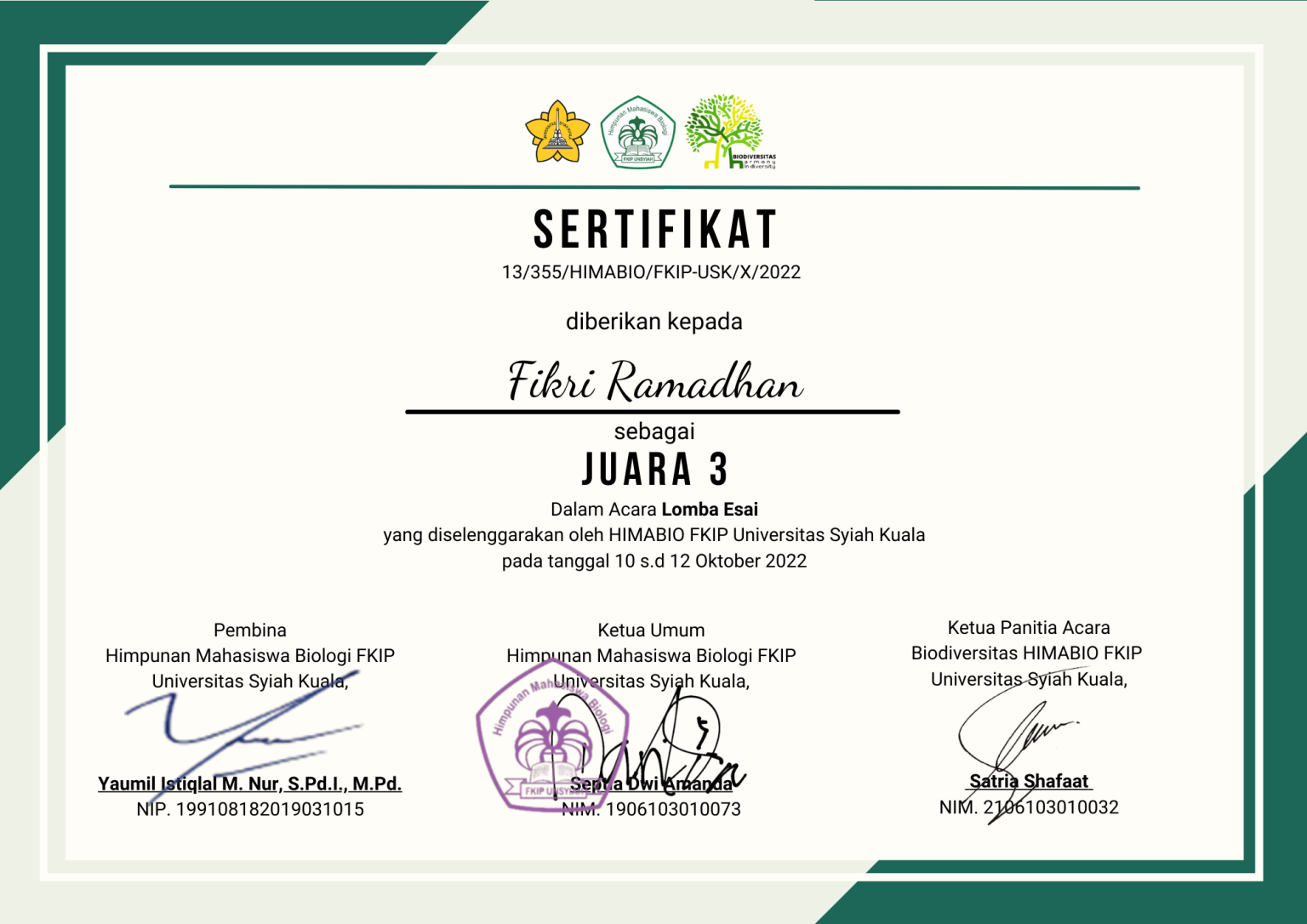 Mahasiswa Biologi Sabet Juara Nasional dalam Lomba Esai Biodiversitas ...