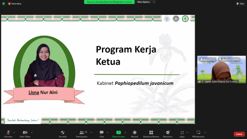 Evaluasi Tengah Tahun BiOSC Kabinet Paphiopedilum javanicum Tahun 2023 ...