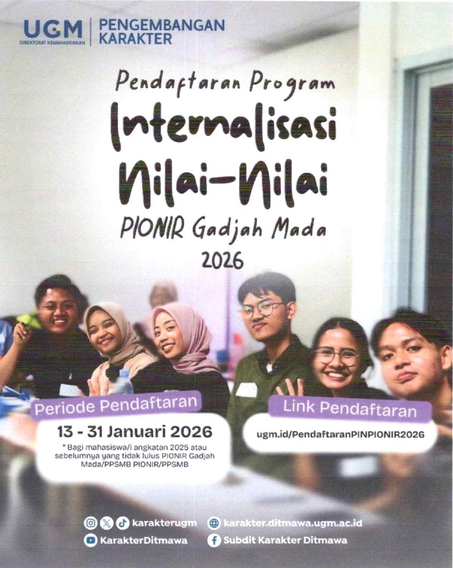 Pendaftaran Program Internalisasi Nilai-nilai Pioner (PIN PIONER) UGM ...